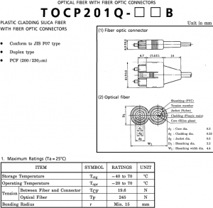 TOSHIBA TOCP 201 OPTICAL FIBER CABLE FOR REPLACEMENT - CHANGZHOU ...