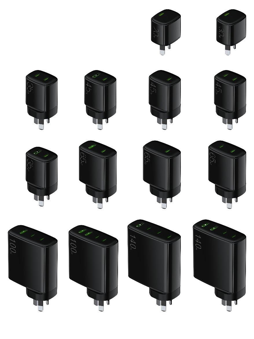 AU Standard travel wall charger charger 140W 100w with 2 USB A Ports ...